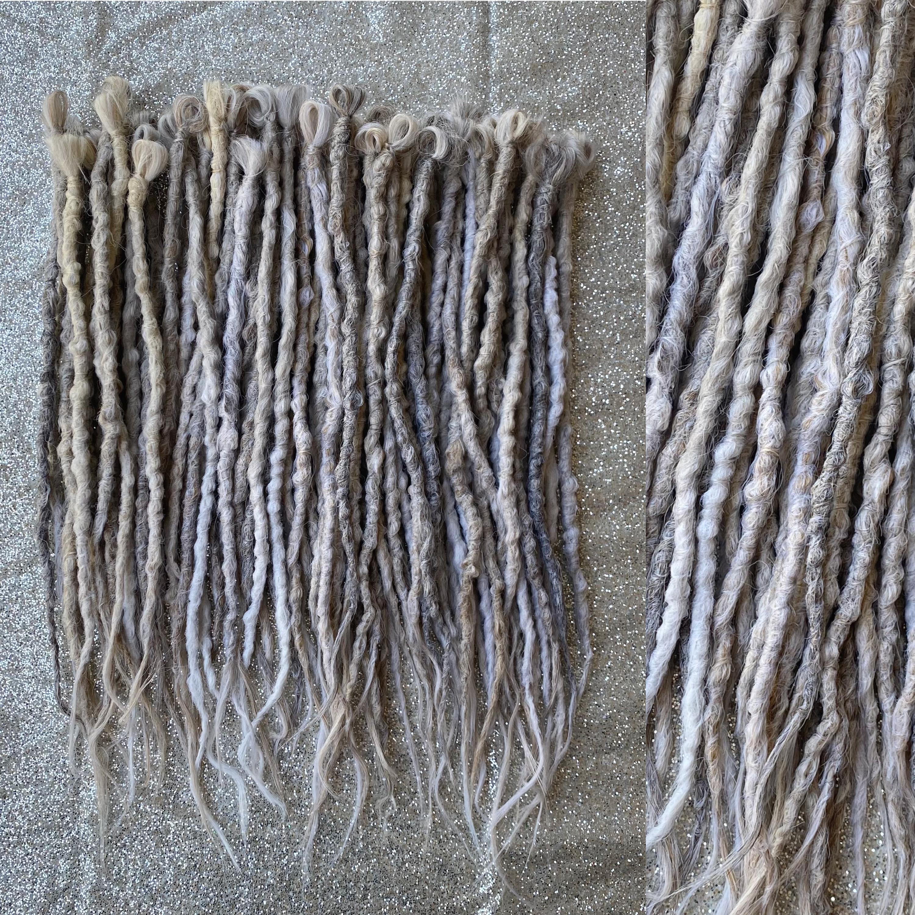 Gray Ashy Mix Synthetic Crochet Dreadlocks Lumpy Texture Hair ...