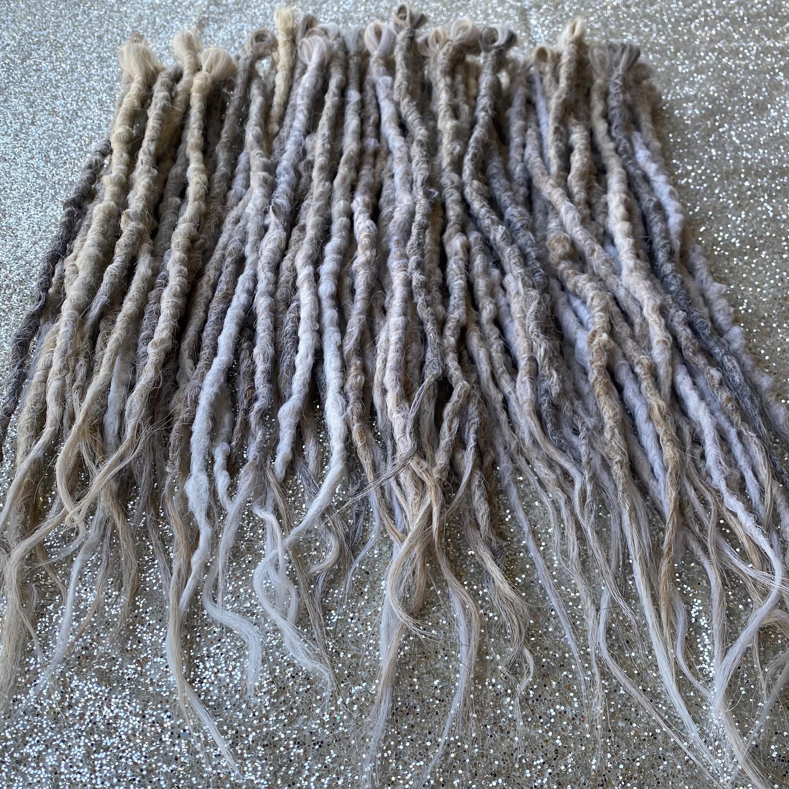 Gray Ashy Mix Synthetic Crochet Dreadlocks Lumpy Texture Hair ...