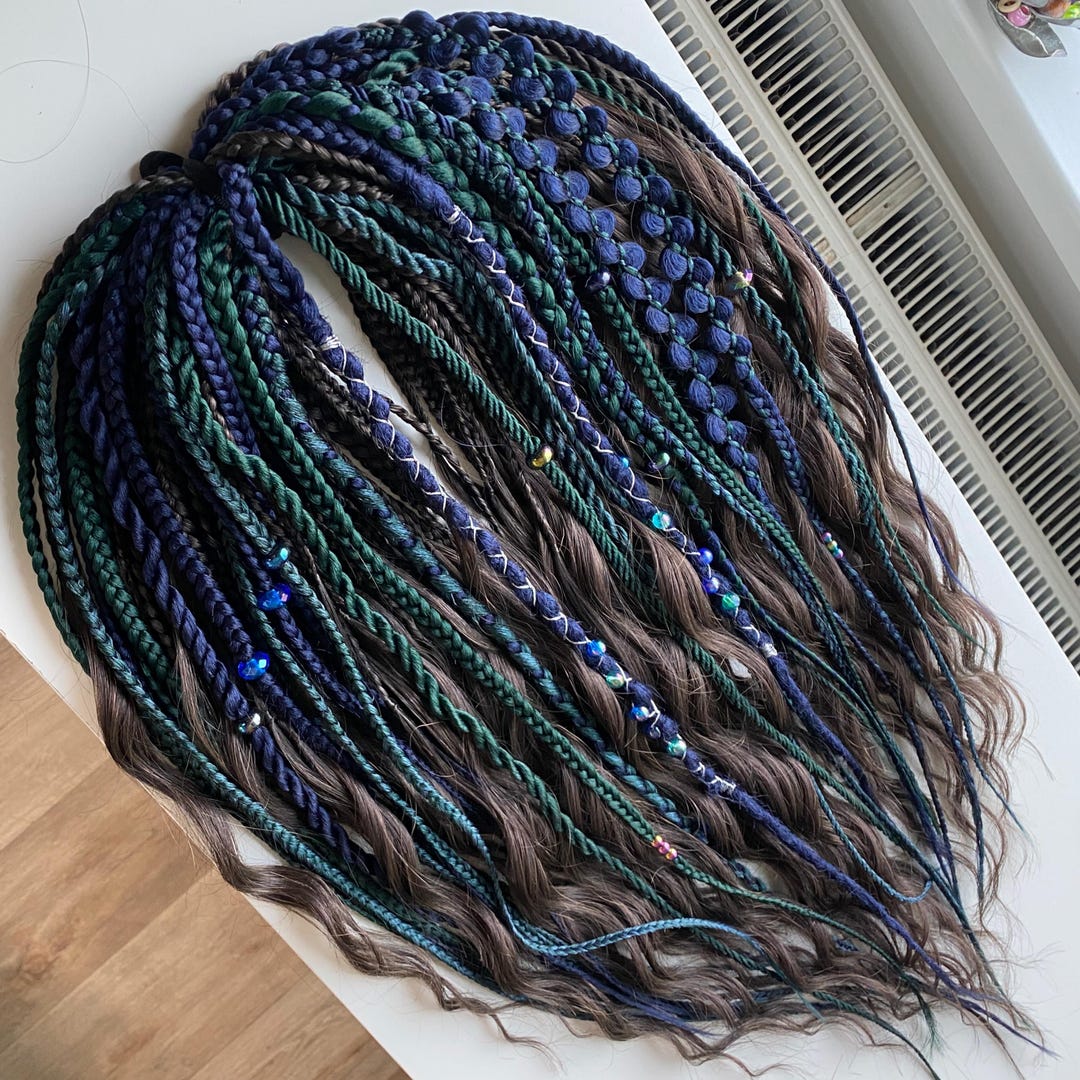 Dark Brown Brushable Curly Synthetic Dreadlocks Hair Extensions With ...