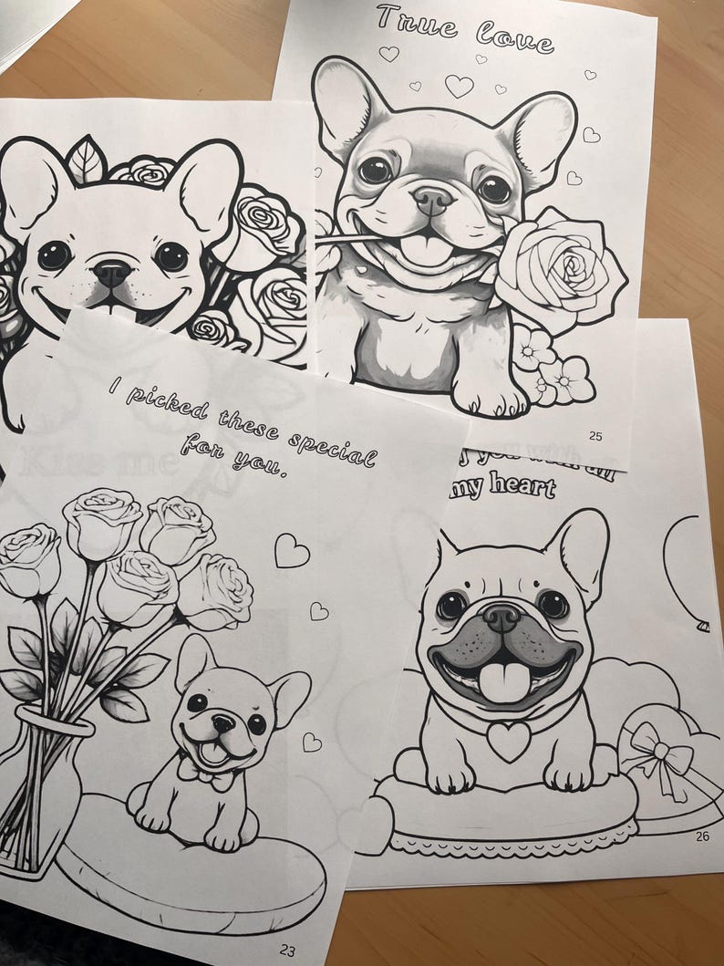 French Bulldog Valentine’s Day Coloring Book – Cute Frenchie Love ...