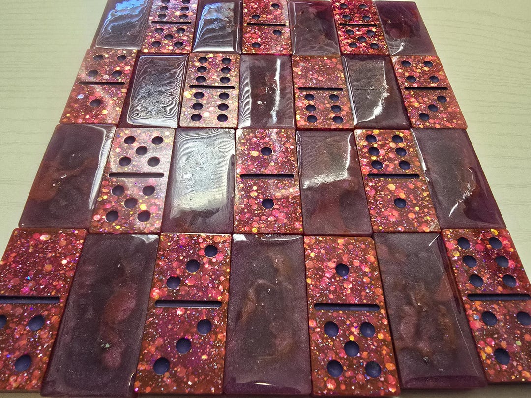 Hot Pink Glitter Dominoes - Etsy
