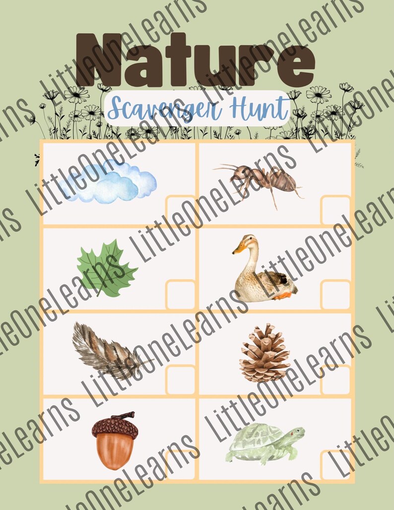 Simple Nature Scavenger Hunt Printable Activity Kids Toddler - Etsy ...