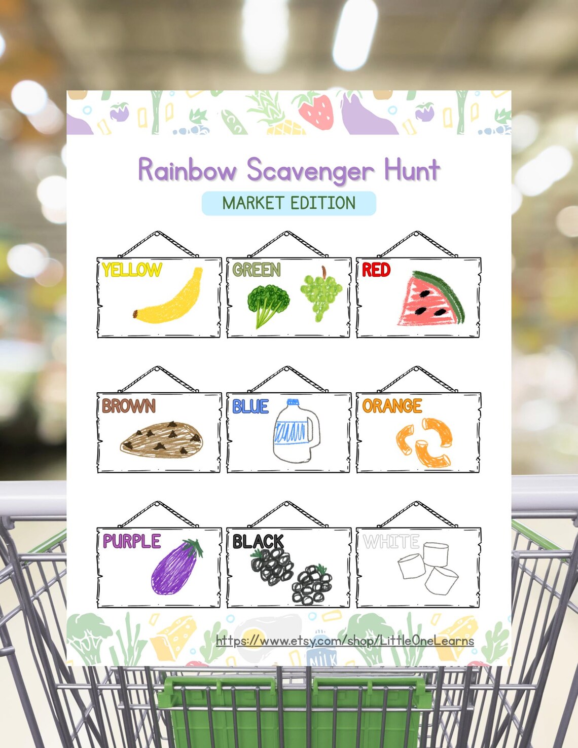 Kids Market Rainbow Scavenger Hunt Activity - Etsy
