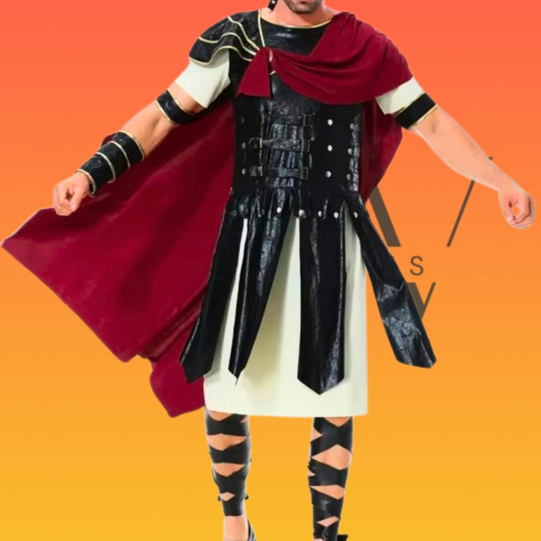 Medieval Spartan Warrior Leather Armor Costume – Roman Gladiator Cloak ...