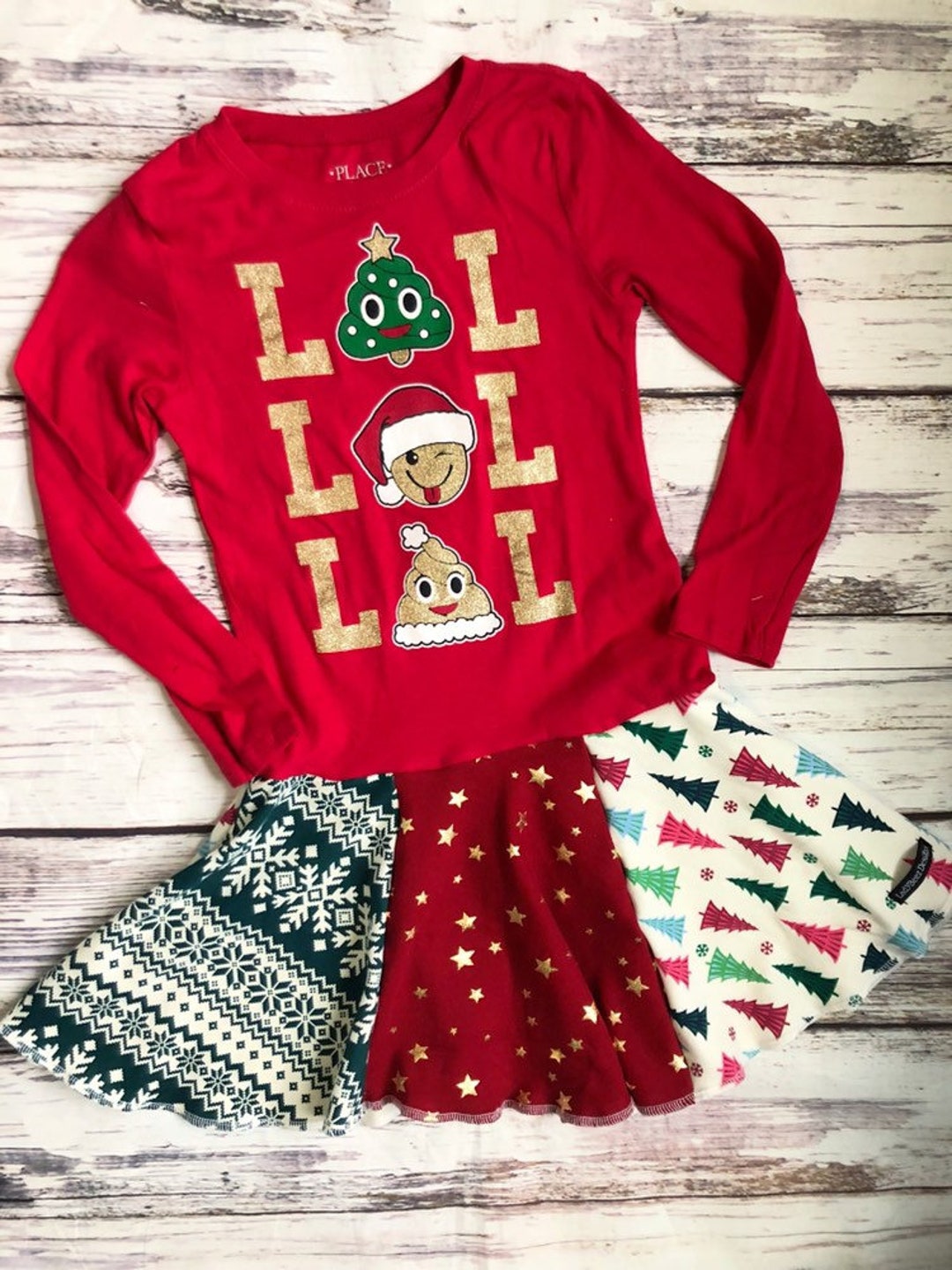 Size 6, Lol, Smiley Poop, Emoji Upcycled Knit Dress, Ready to Ship ...