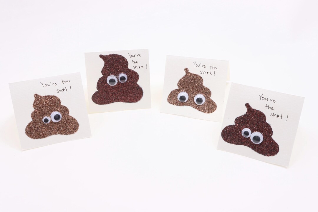 Poop Emoji Glitter Cards, Googly-eyed Seasonal Greeting Cards - Etsy