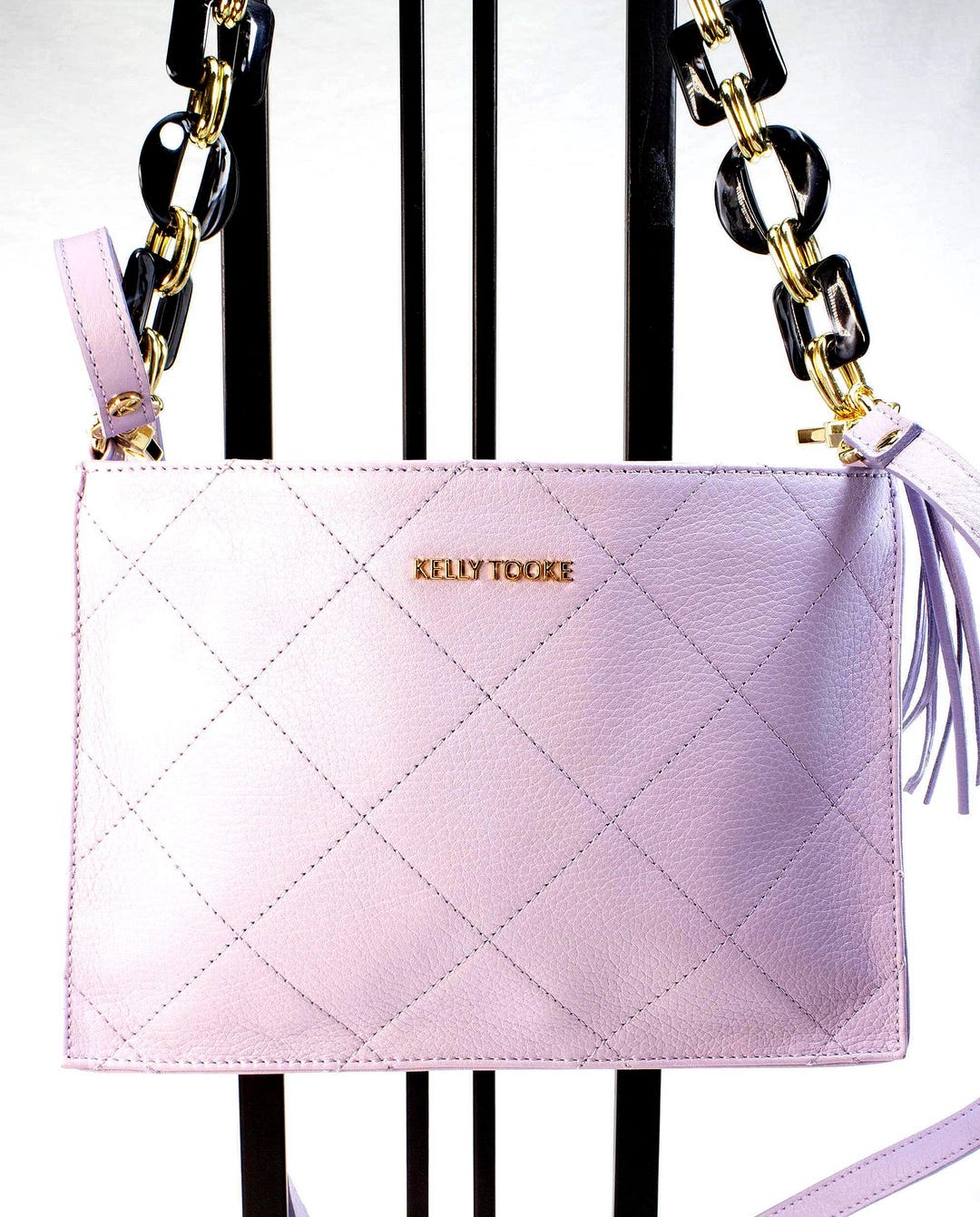 Kelly Tooke Sutton Crossbody Bag / Lilac Leather Quilted Handbag W ...