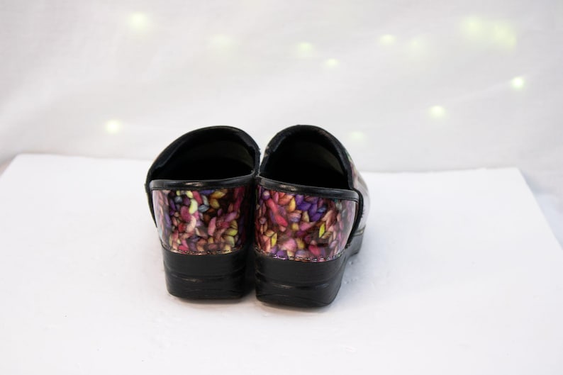 Dansko Professional Clogs Multicolor Knit Print Leather EU 37 US 6-6.5 ...