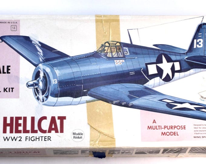 Vintage Guillow's Grumman F6F-3 Hellcat Model Kit: Balsa Wood WWII ...