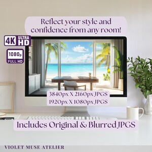 Tropical Island Zoom Background: Ocean View Virtual Backdrop (4K ...