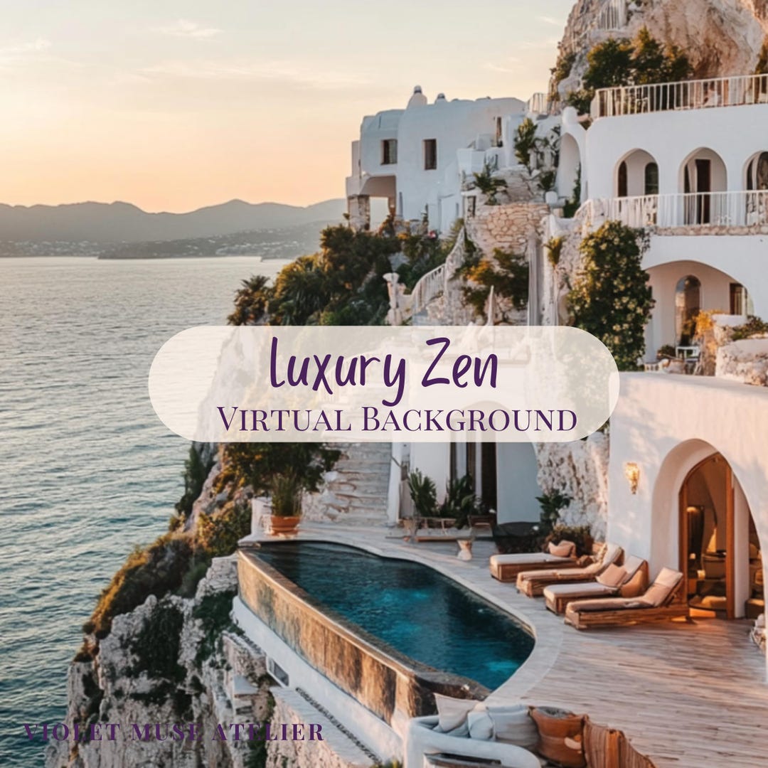 Mediterranean Luxury Cliffside Resort Zoom Background, Amalfi Coast ...