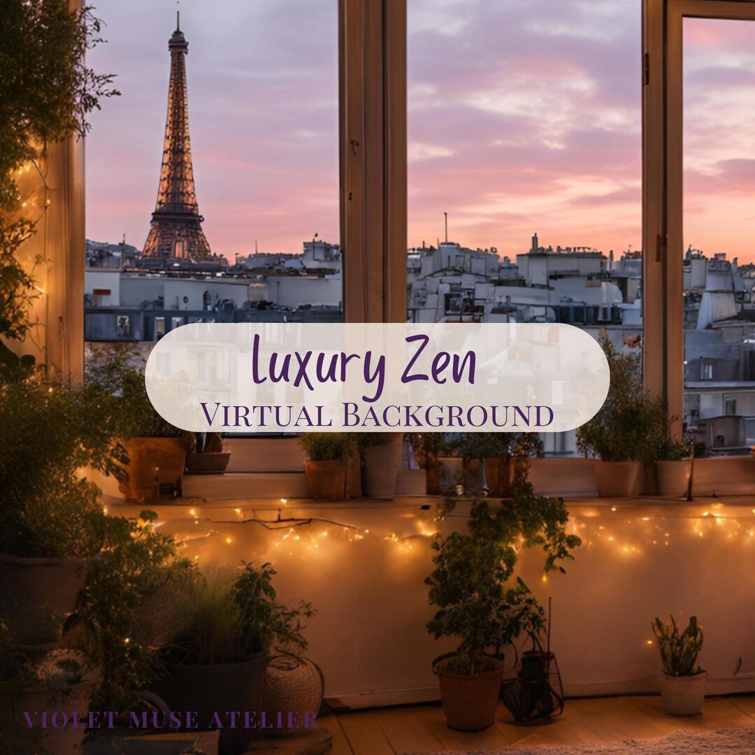 Cozy Paris Apartment Zoom Background, Eiffel Tower Virtual Backdrop ...