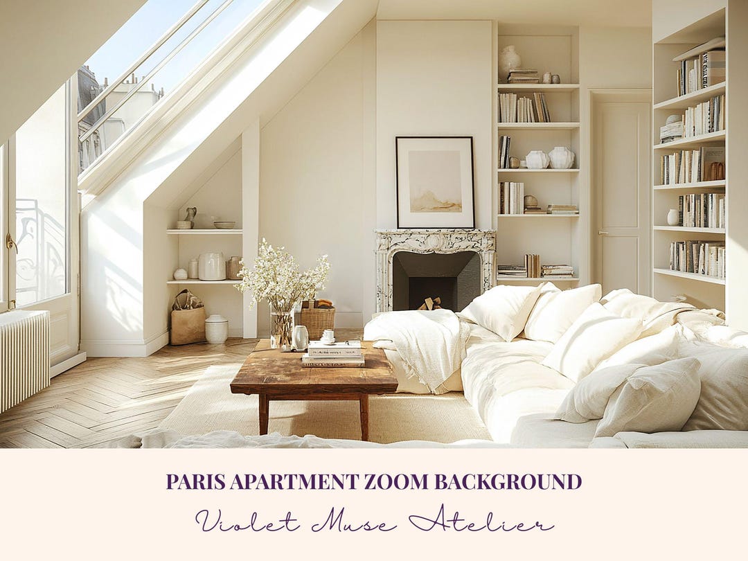 Chic Paris Apartment Zoom Background: Neutral Virtual Workspace (4K ...