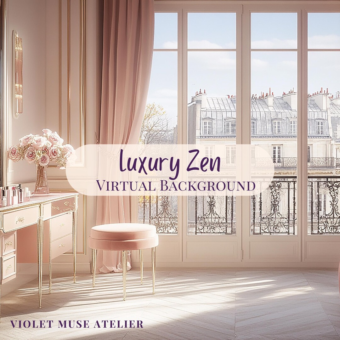 Parisian Dressing Room Zoom Background, Elegant Vanity Backdrop, Chic ...