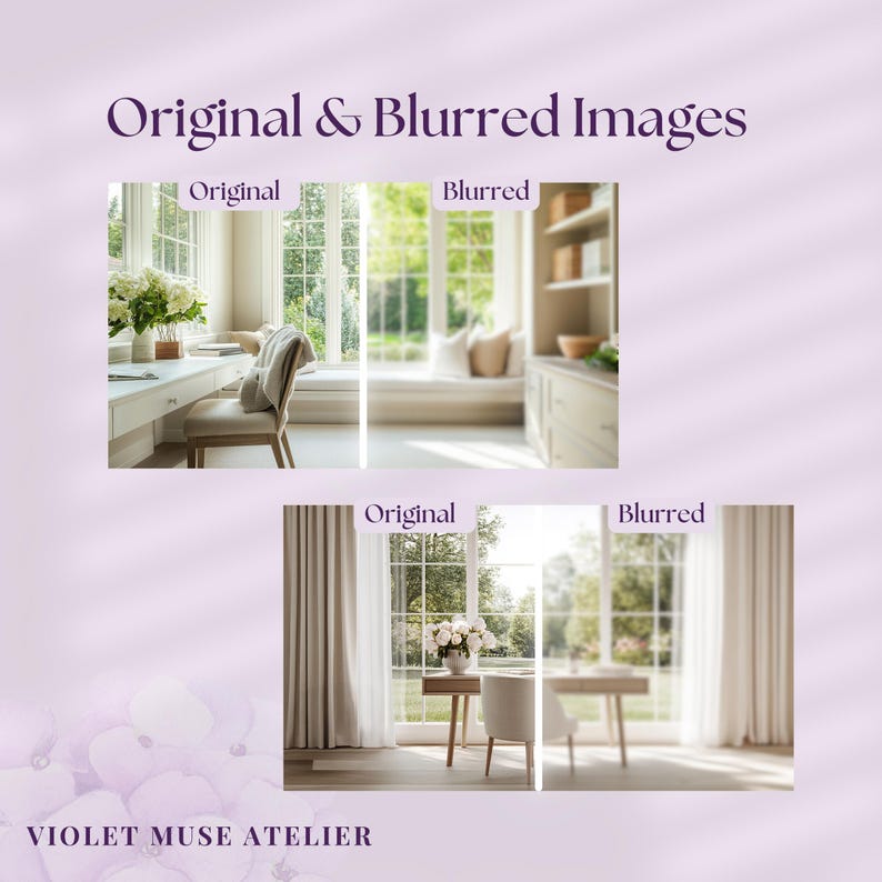 Chic Garden Office Zoom Background Bundle: 4 Elegant Home Virtual ...