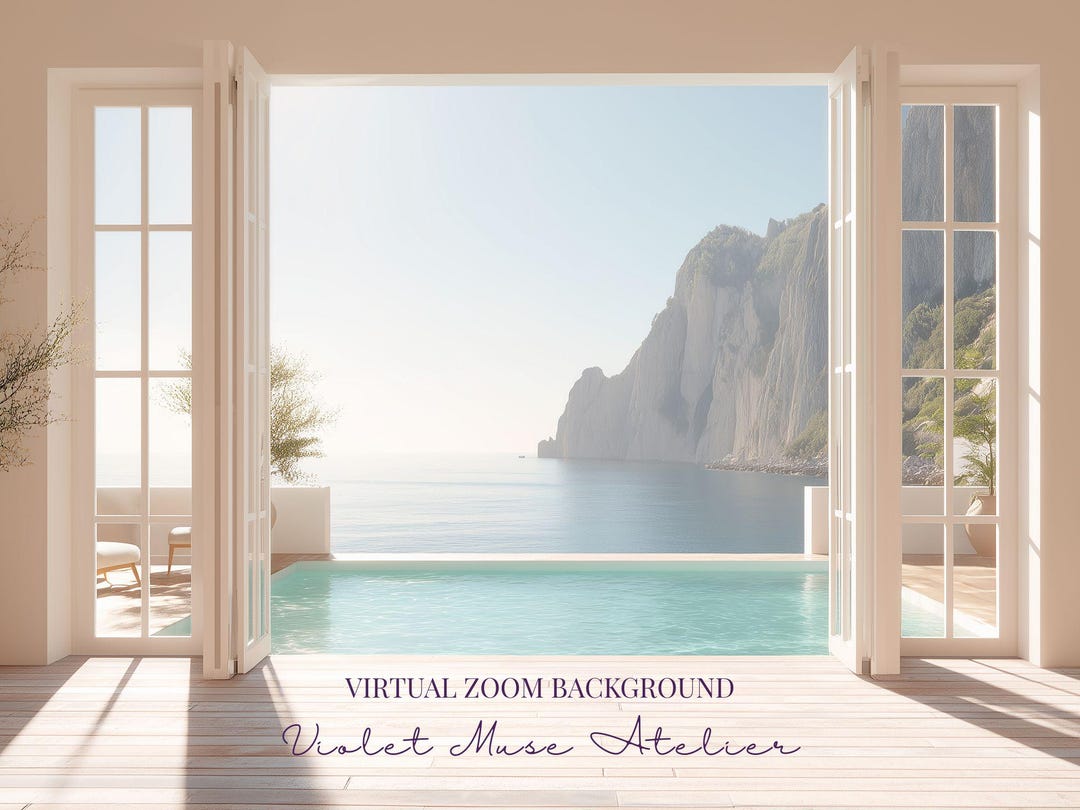 Italian Coast Zoom Background: Serene Ocean View Virtual Backdrop ...