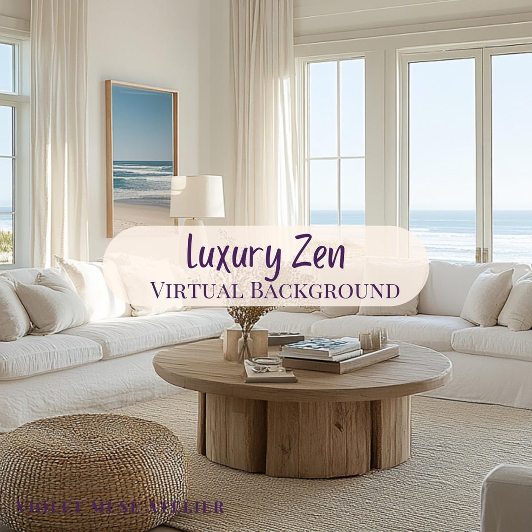Beach House Zoom Virtual Background, Serene Coastal Virtual Office ...