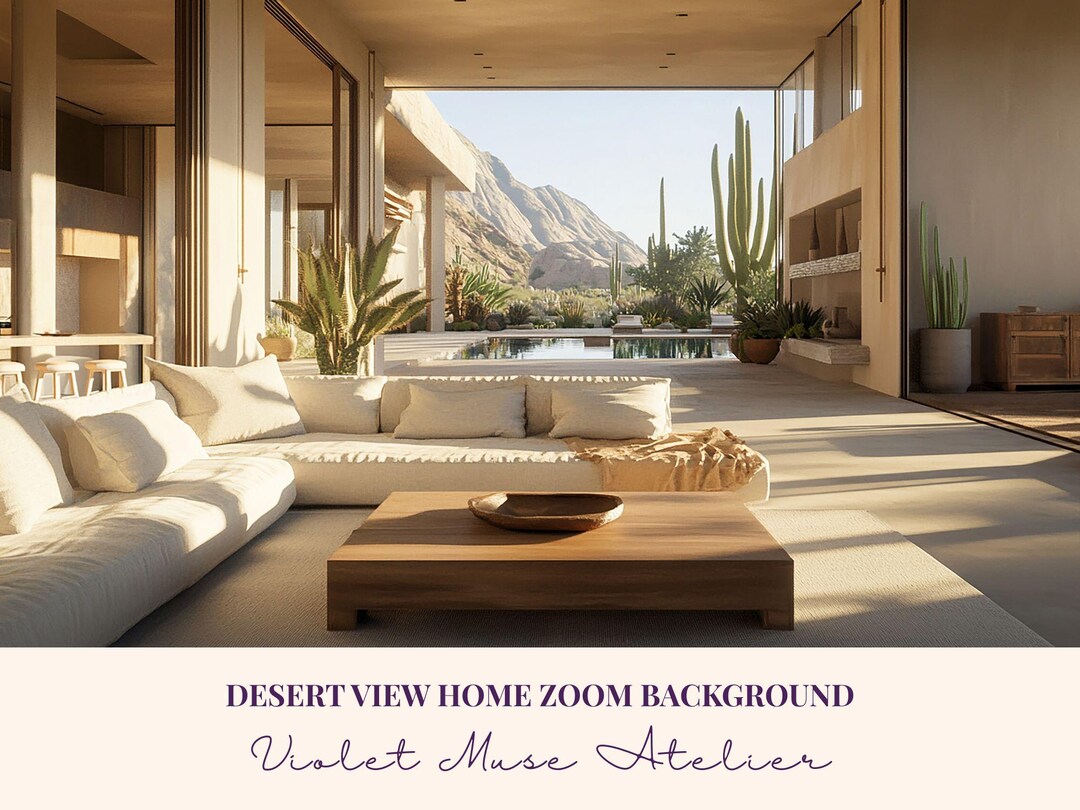 Desert Cactus Zoom Background: Southwest Luxury Virtual Backdrop (4K ...