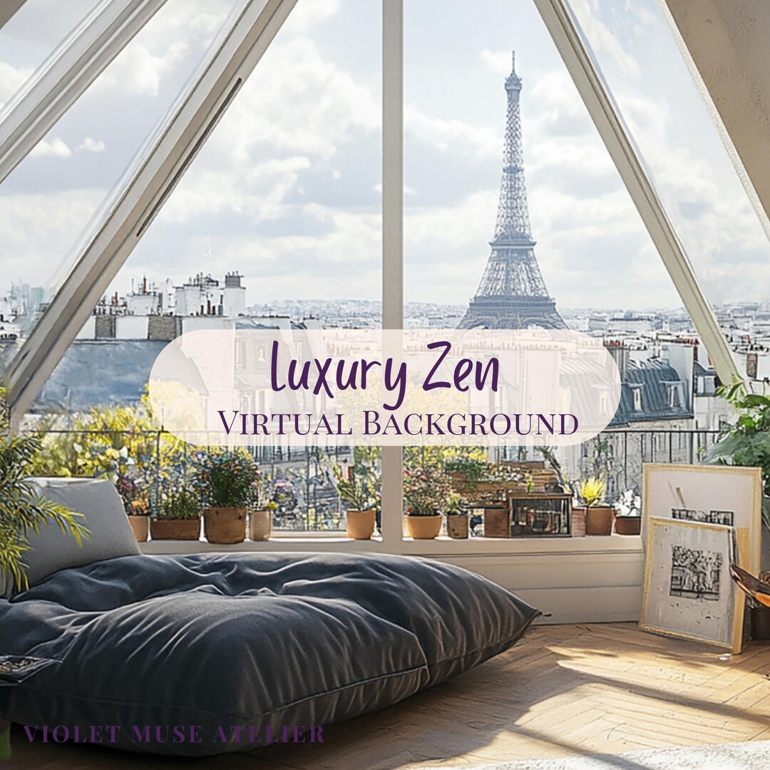 Paris Artist Loft Zoom Virtual Background, Paris Apartment With Eiffel ...
