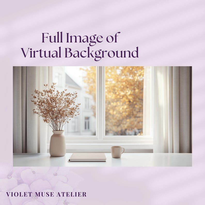 Minimal Fall Office Zoom Background: Clean Desk Virtual Backdrop for ...