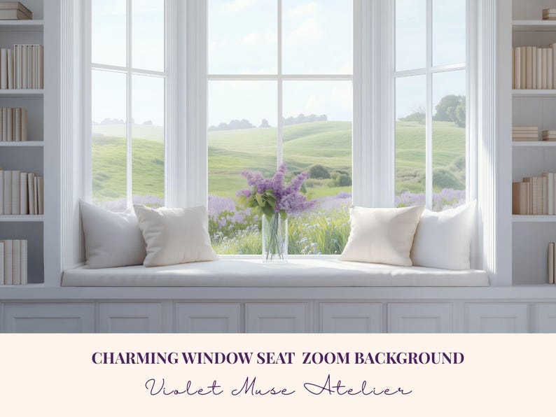 Charming Window Seat Zoom Background: Countryside Window View With ...