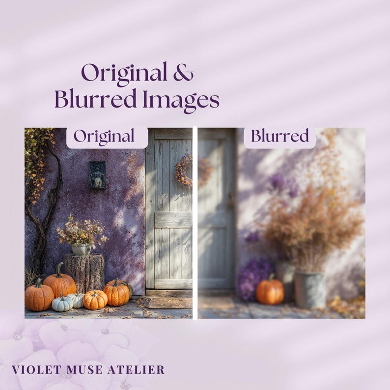 Autumn Front Porch Zoom Background: Purple Fall Cottage Door Virtual ...