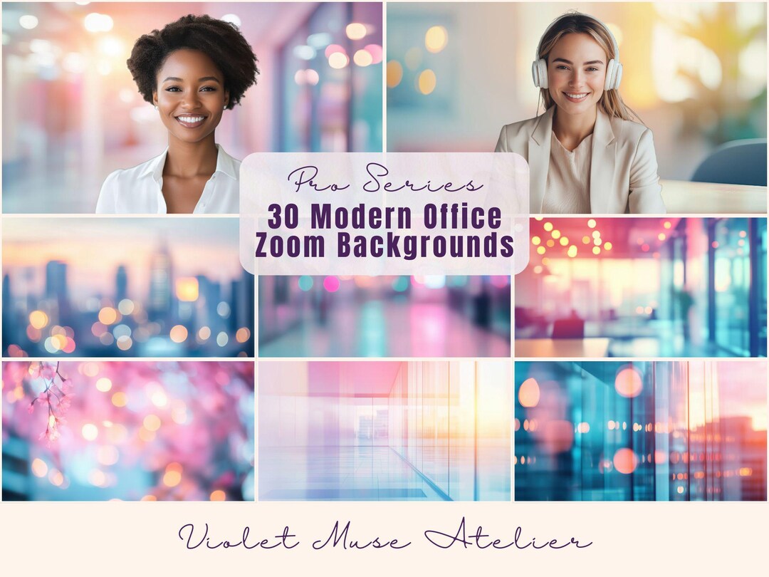 Pastel Modern Office Zoom Background Bundle: 30 Professional Soft Focus ...