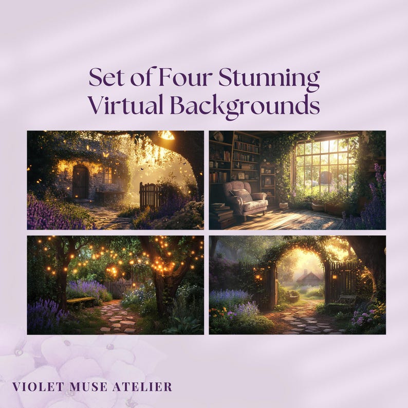 Fairy Cottage Zoom Background Bundle, Whimsical Cottagecore Virtual ...