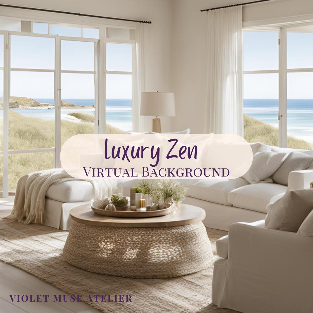 Beach House Zoom Virtual Background, Coastal Virtual Office, Work From ...