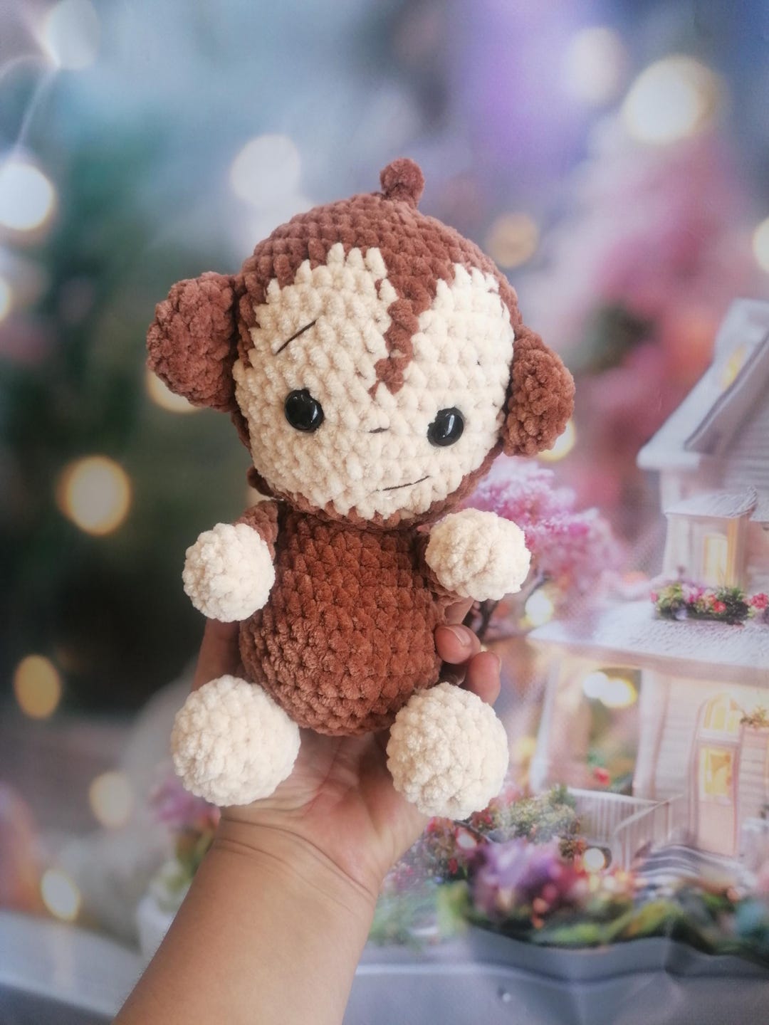 Crochet Monkey Plush – 15 Inch Soft Monkey Stuffed Animal – Adorable ...