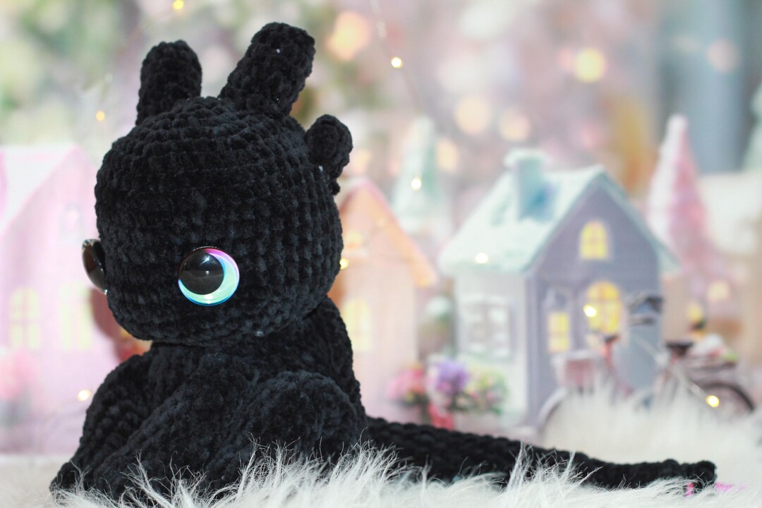 Black Dragon Handmade Crochet Snuggler, Handmade Gift, Decor, Snuggle ...