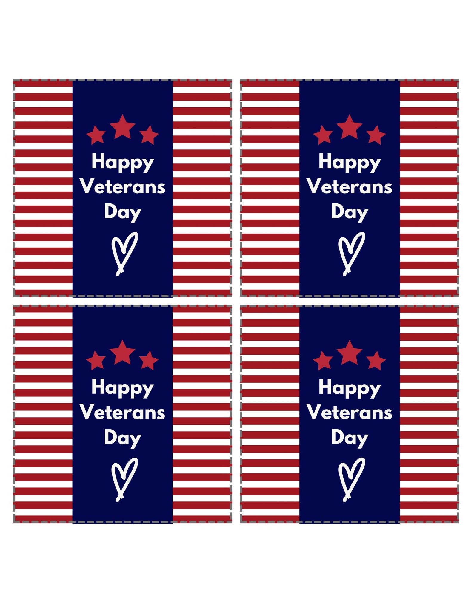 Happy Veterans Day Gift Tag Stickers (digital Download) - Etsy
