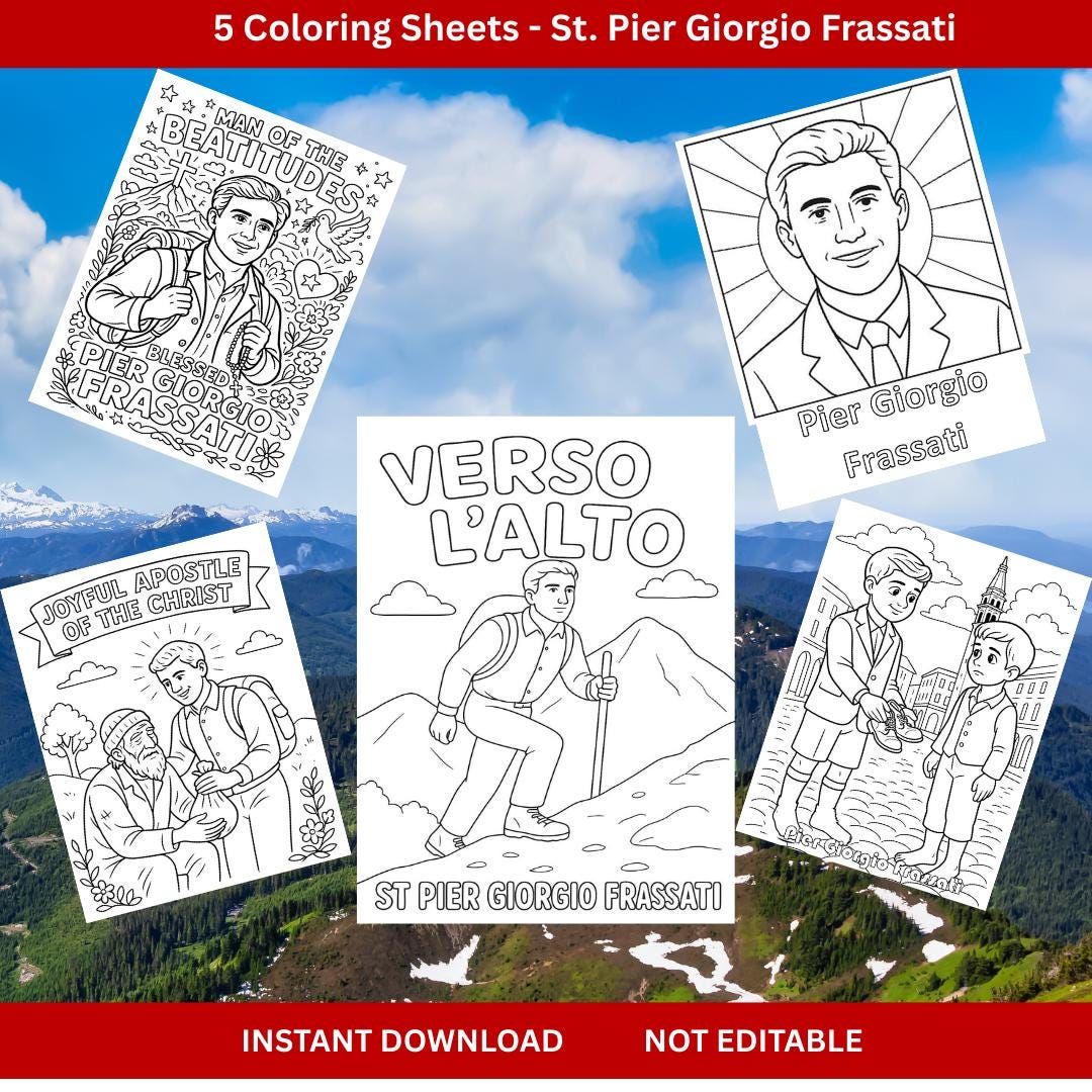 St. Pier Giorgio Frassati Coloring Pages | Catholic Saint Printable ...