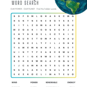Earth Day Word Search Puzzle: Fun Printable Game (instant Download) - Etsy