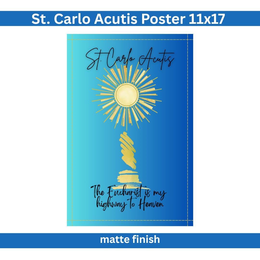 Blessed Carlo Acutis Poster(blue): Modern Catholic Teen Saint Art ...