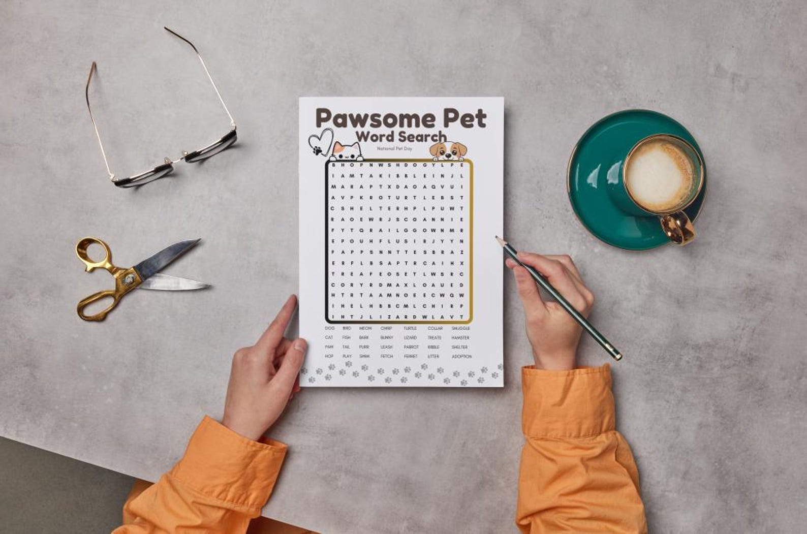 National Pet Day Word Search Puzzle – Fun Printable Activity! Pawsome ...