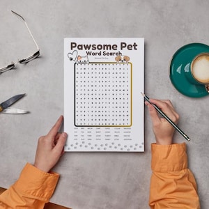 National Pet Day Word Search Puzzle: Fun Printable Activity (PDF) - Etsy