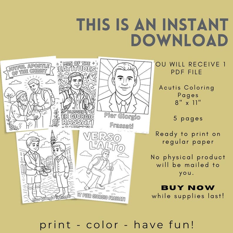 St. Pier Giorgio Frassati Coloring Pages | Catholic Saint Printable ...