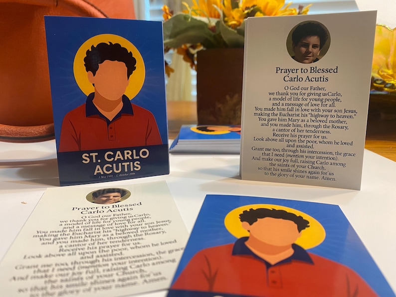St. Carlo Acutis Prayer Cards - Catholic Keepsake (20 Pack) - Etsy