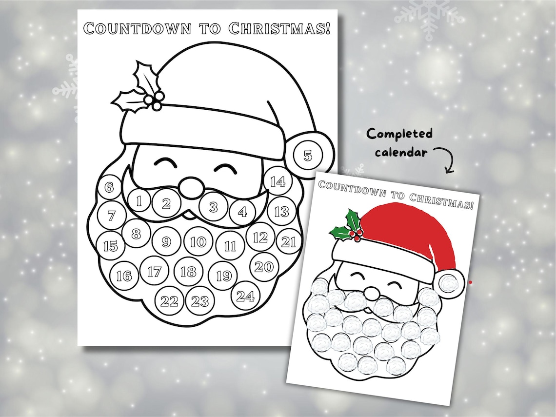 Christmas Countdown Printable, Santa Countdown, Kids Christmas ...