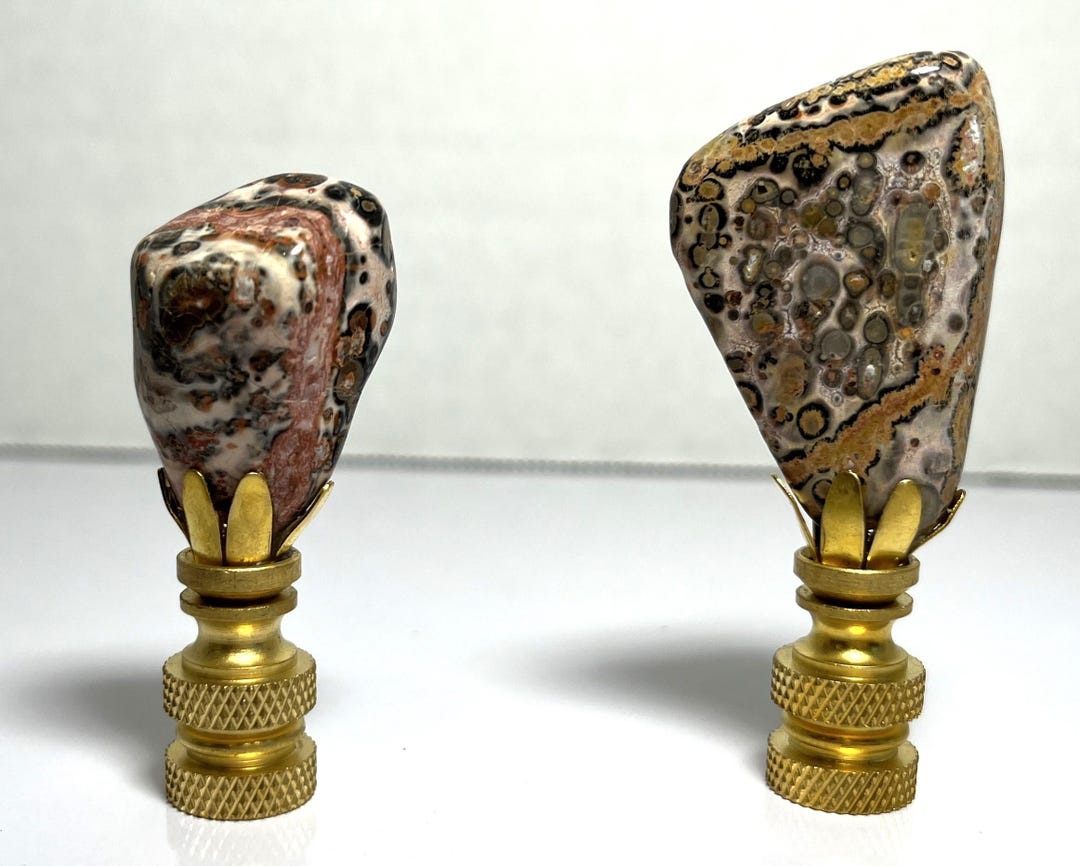 Pair of Leopard Skin Jasper Lamp Finials - Etsy