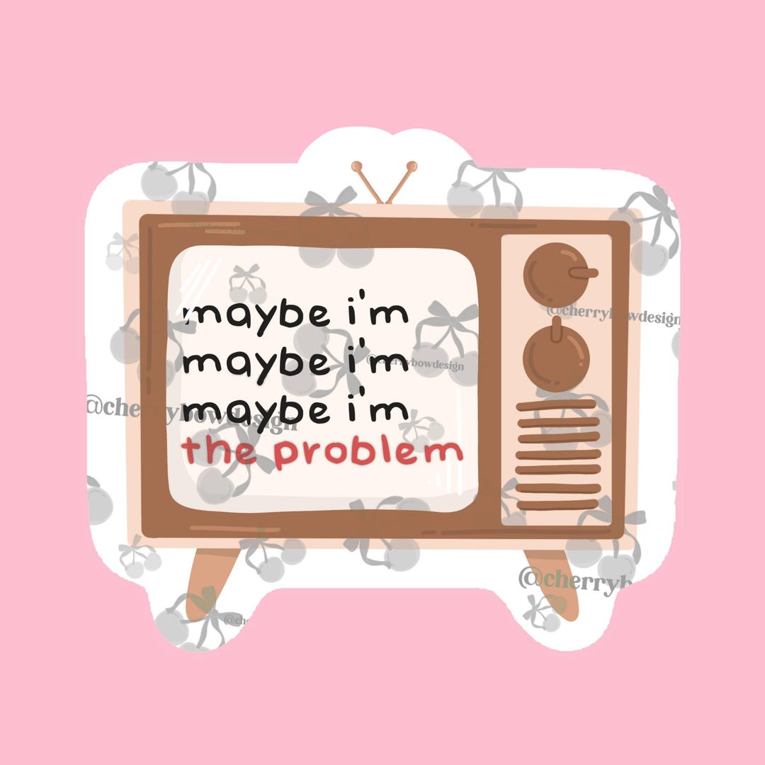 Stickers Glossy Sticker Billie Eilish TV Maybe I'm the Problem Dont ...
