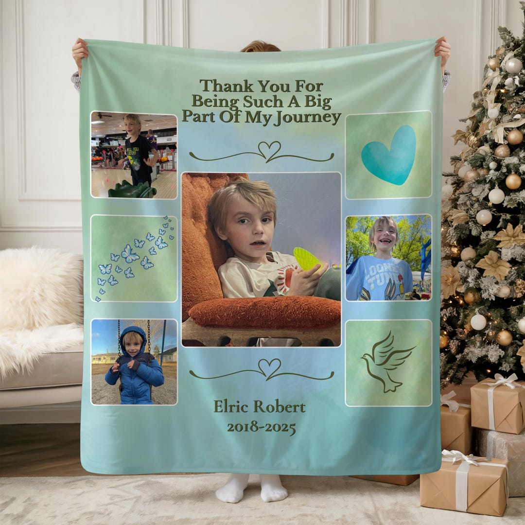 Custom Photo Memory Blanket, Personalized Memorial Tribute Gift ...