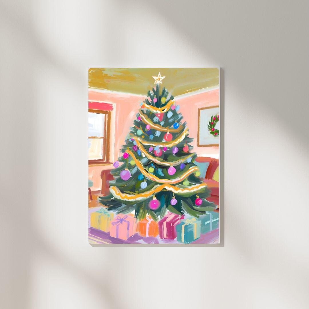 Watercolor Christmas Digital Art Print, Merry Christmas, Christmas Tree ...