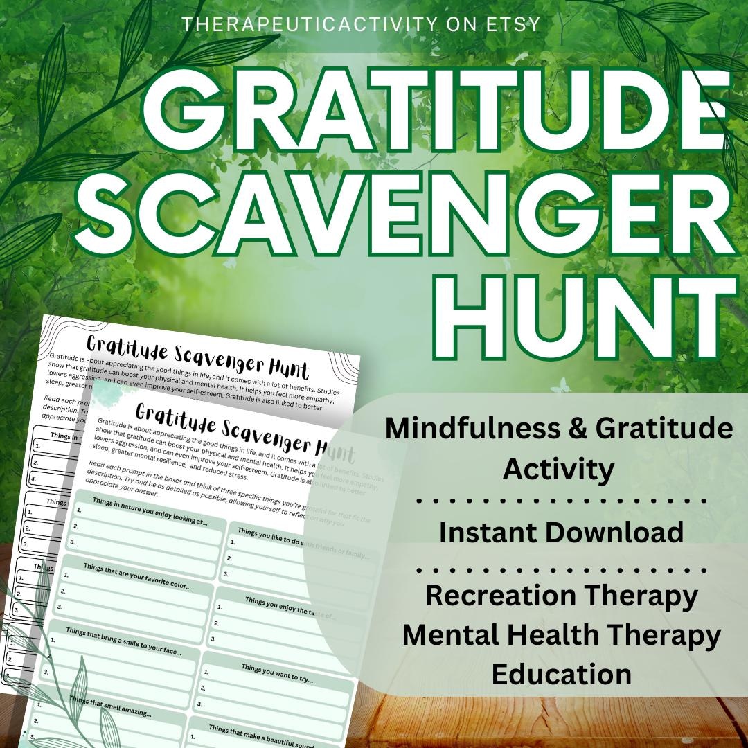 Gratitude Scavenger Hunt - Printable PDF | Instant Download - Etsy