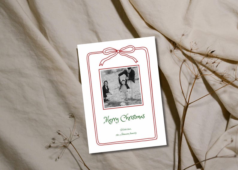 Printable Holiday Card Template | Custom Photo Christmas Card | Digital ...