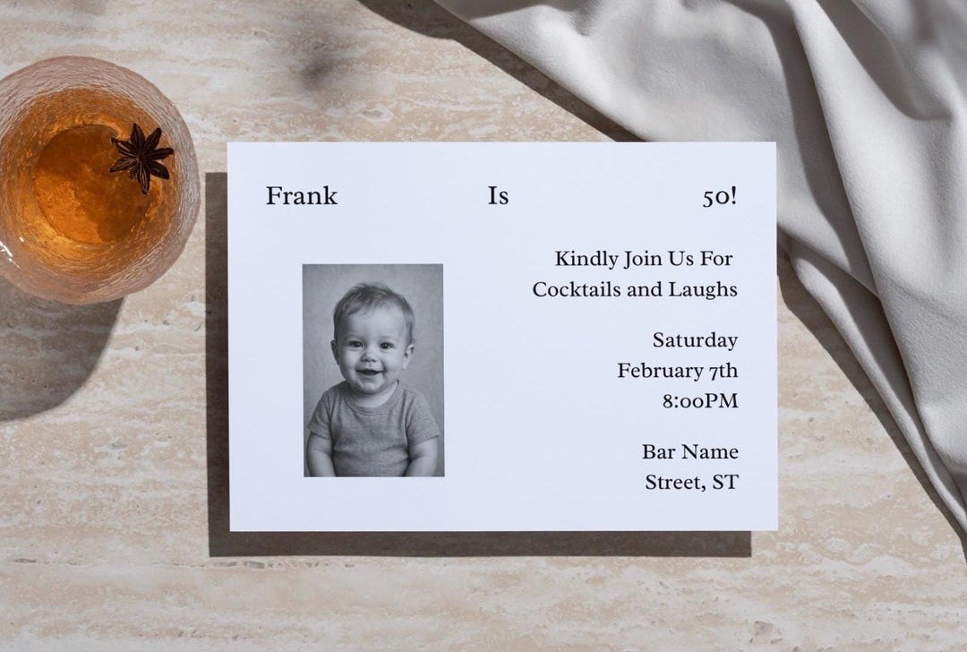 Clean Milestone Birthday Invitation | Modern Digital Party Invite ...