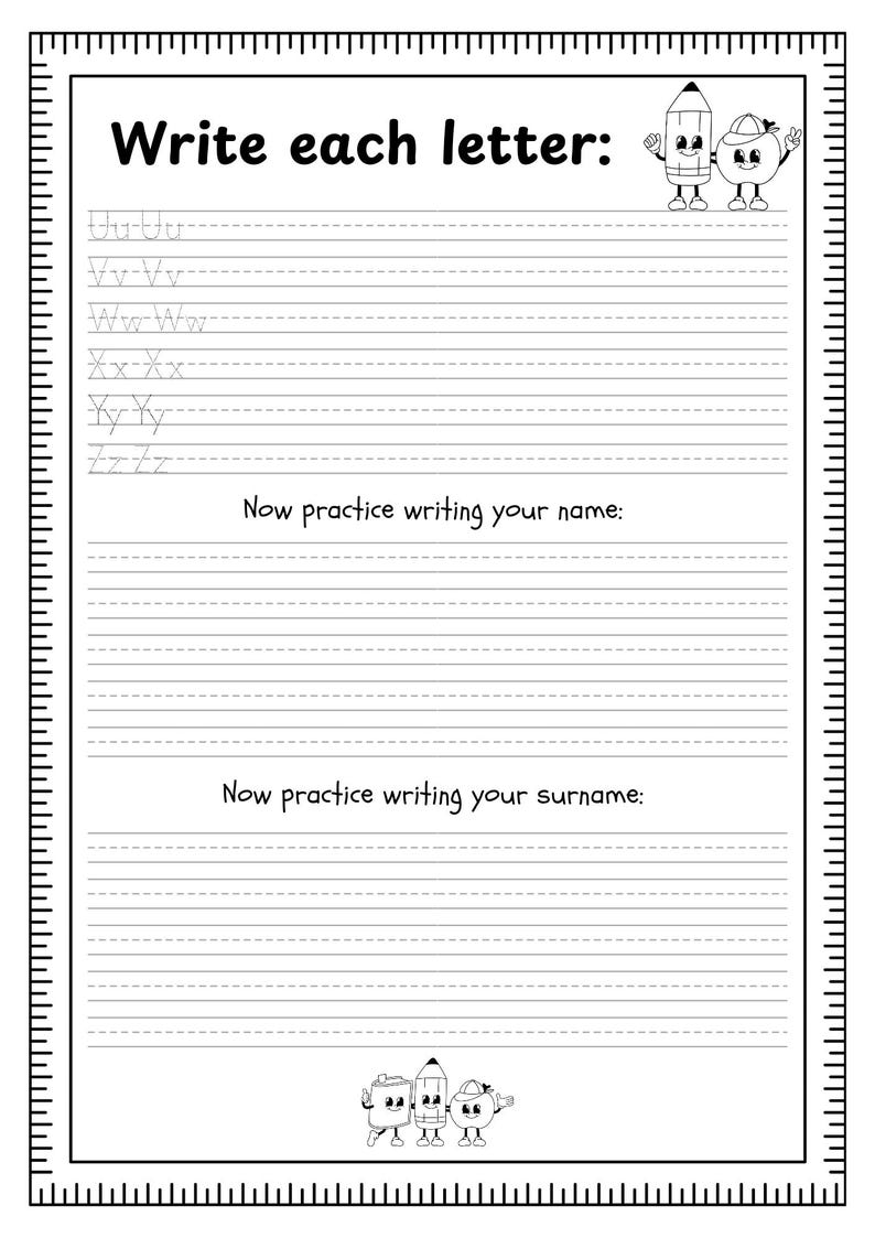 Handwriting Workbook Alphabet Letter Writing - Etsy