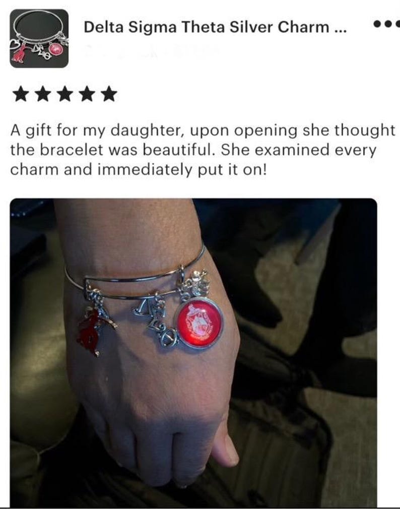 Delta Sigma Theta Charm Bracelet. Sale Price Ends Sunday! - Etsy