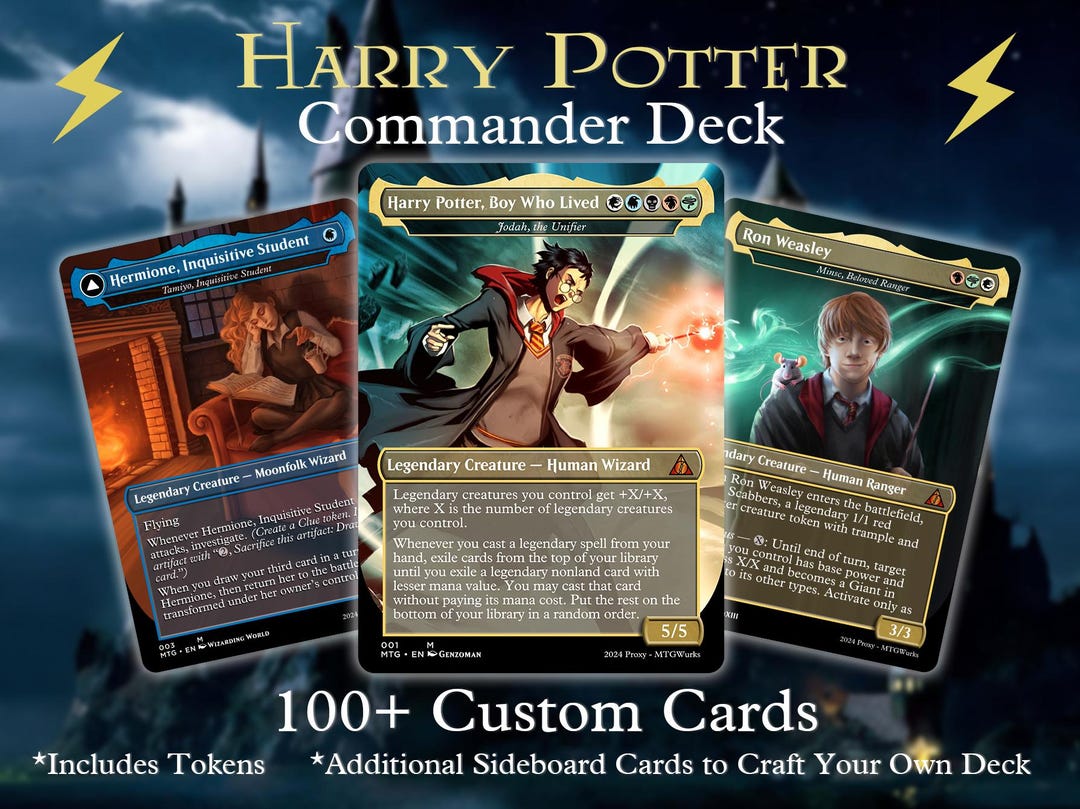 Harry Potter MTG Proxy Commander Deck - Etsy UK